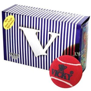 VICKY Cricket Tennis Ball | Yellow, Maroon | Pack of 6 - Big Value Shop