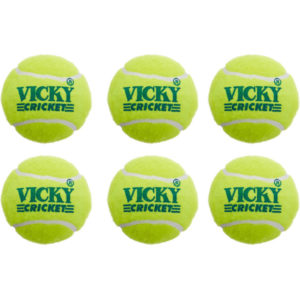 VICKY Cricket Tennis Ball | Yellow, Maroon | Pack of 6 - Big Value Shop