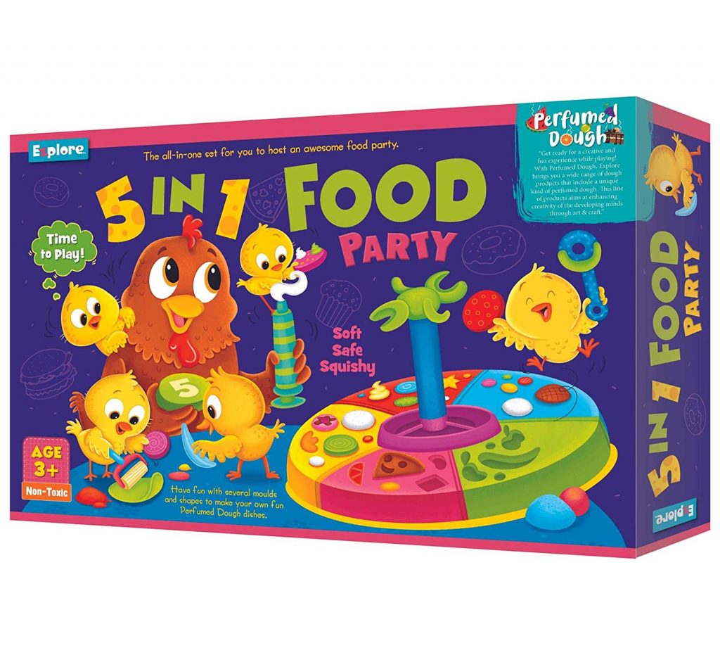 Explore 5 in 1 Food Party | Perfumed Clay Dough | Age Group 3+ - Big ...