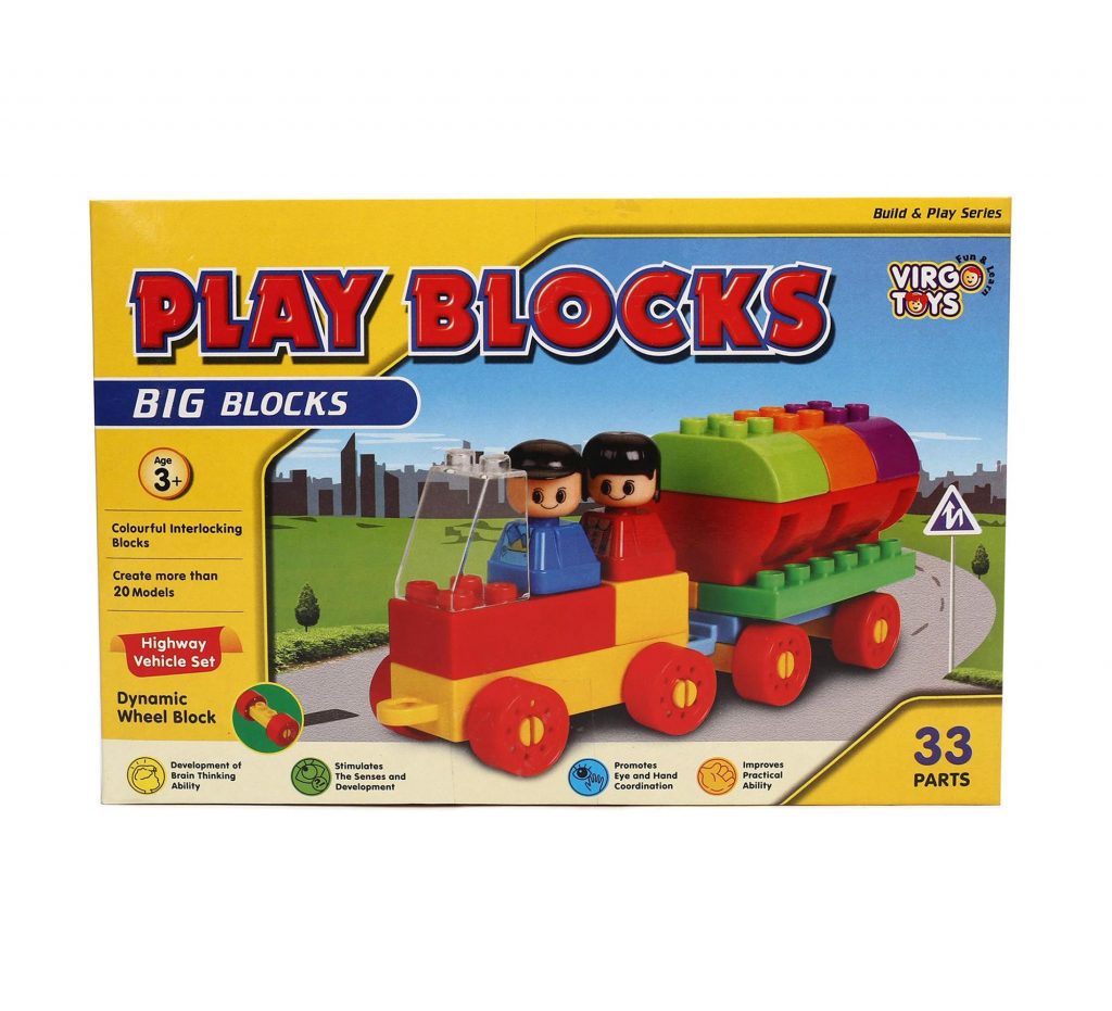 Virgo Toys Play Blocks Highway Vehicle Set | 33 Pieces - Big Value Shop