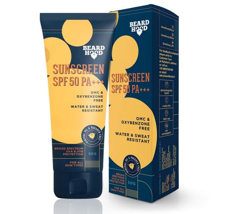 Beardhood SPF 50 PA+++ SunScreen | OMC & Oxybenzone Free | Water ...