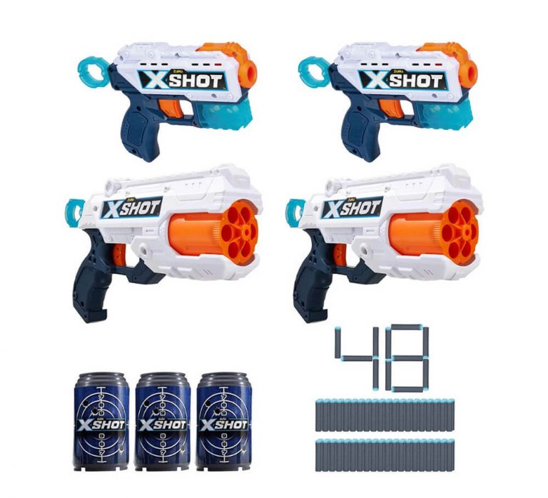X-Shot 2 Reflex6 & 2 Kickback | 48 Darts & 3 Cans - Big Value Shop